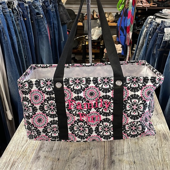 thirty-one | Bags | Thirty One Large Utility Tote W Fabric Lid Retired ...